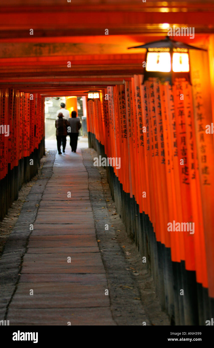 Tori gates at Fushimi Inari shrine in Kyoto Japan Stock Photo - Alamy