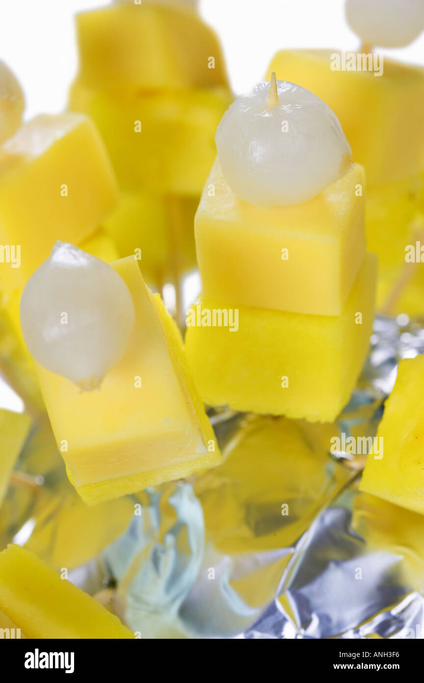 Retro cocktail snacks - kitsch party food concept Stock Photo - Alamy