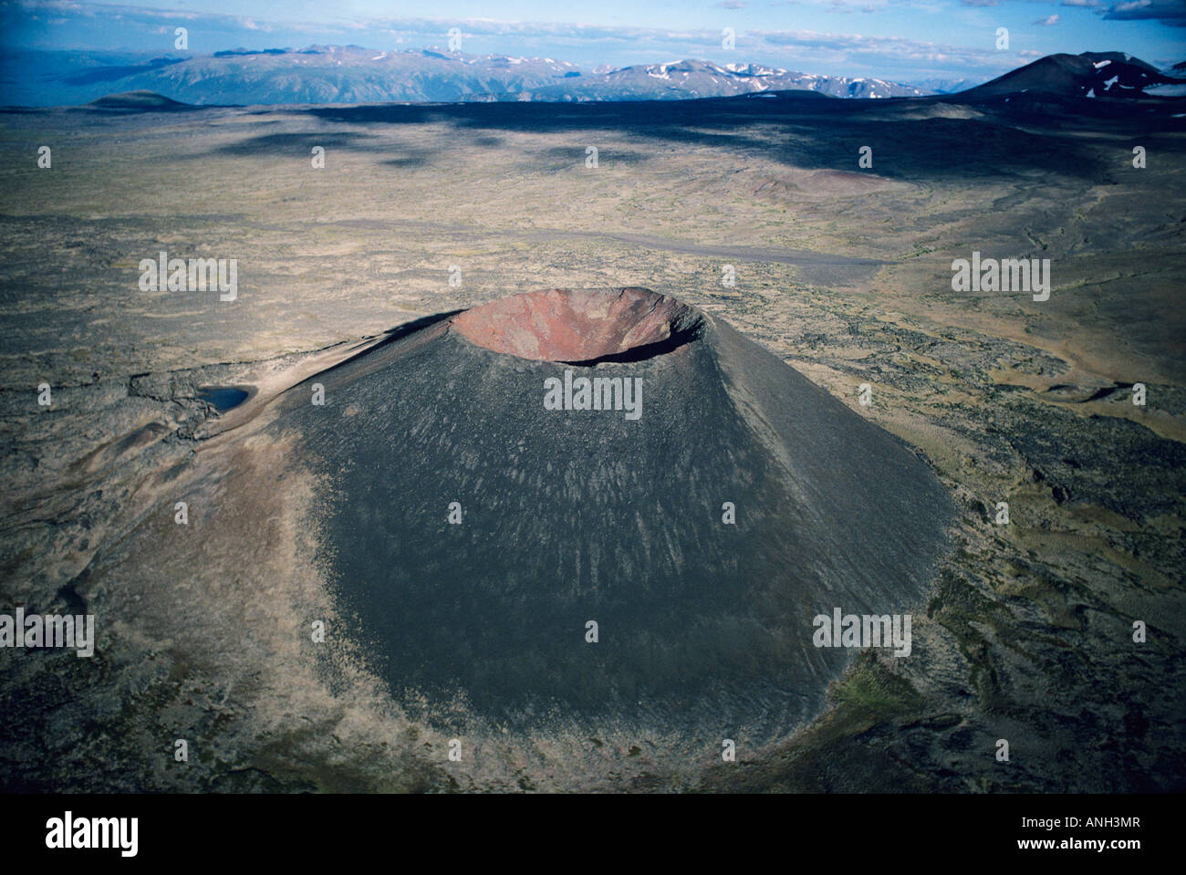 Aerial of Eves Cone in Mount Edziza Plateau, British Columbia, Canada ...
