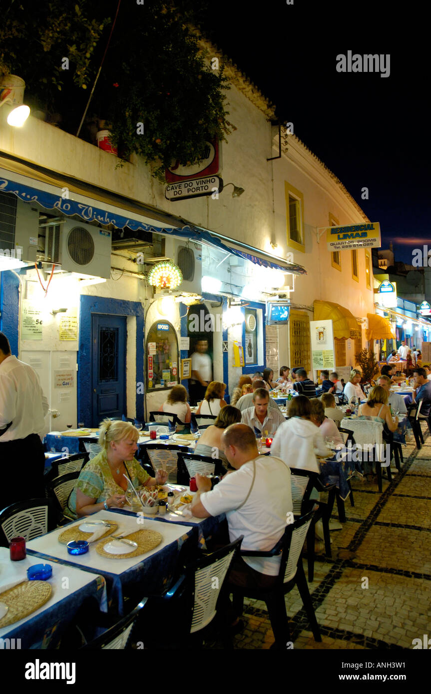 Portugal Algarve Albufeira Night Cafes High Resolution Stock ...