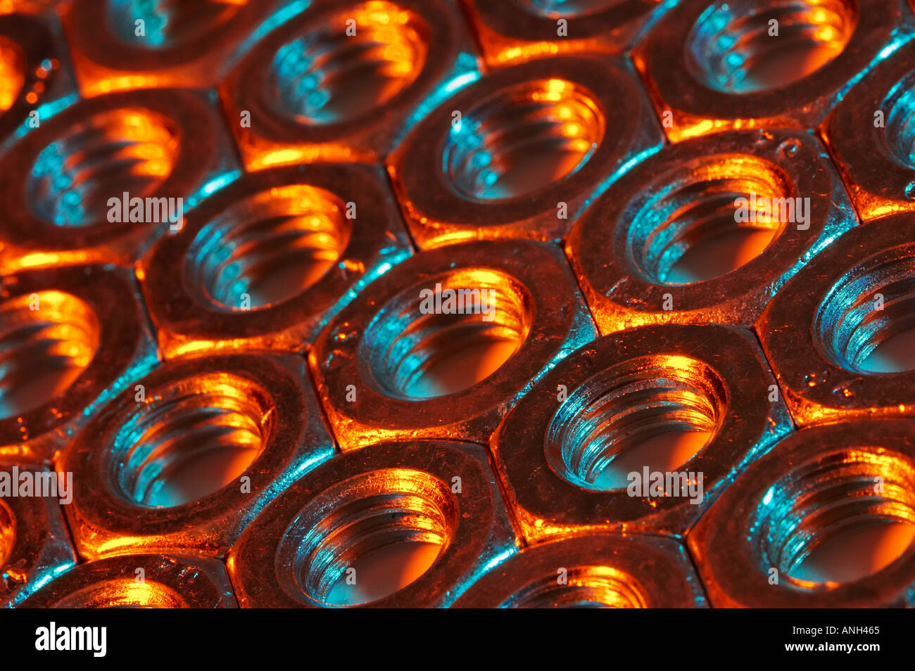 Metal metric nuts pattern texture Stock Photo - Alamy