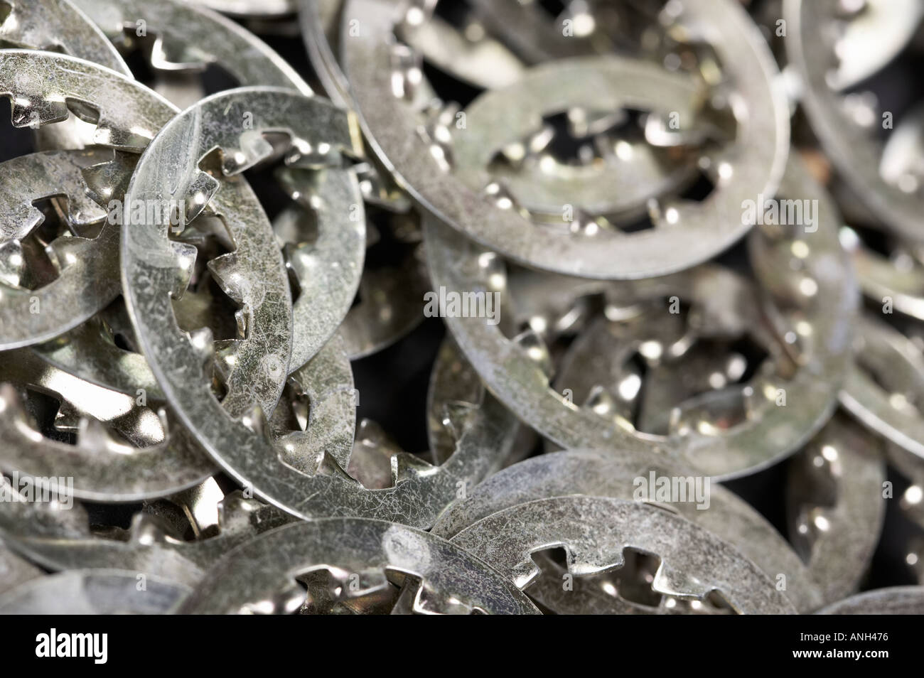Metal washers closeup Stock Photo - Alamy