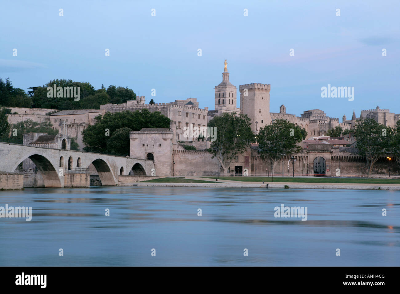 Avignon, View of the Palace of the Popes the Cathedral of Avignon and ...
