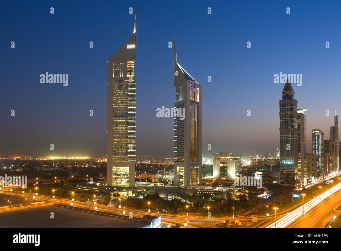 Sheikh Zayad Road & the Emirates Towers, Dubai, United Arab Emirates ...