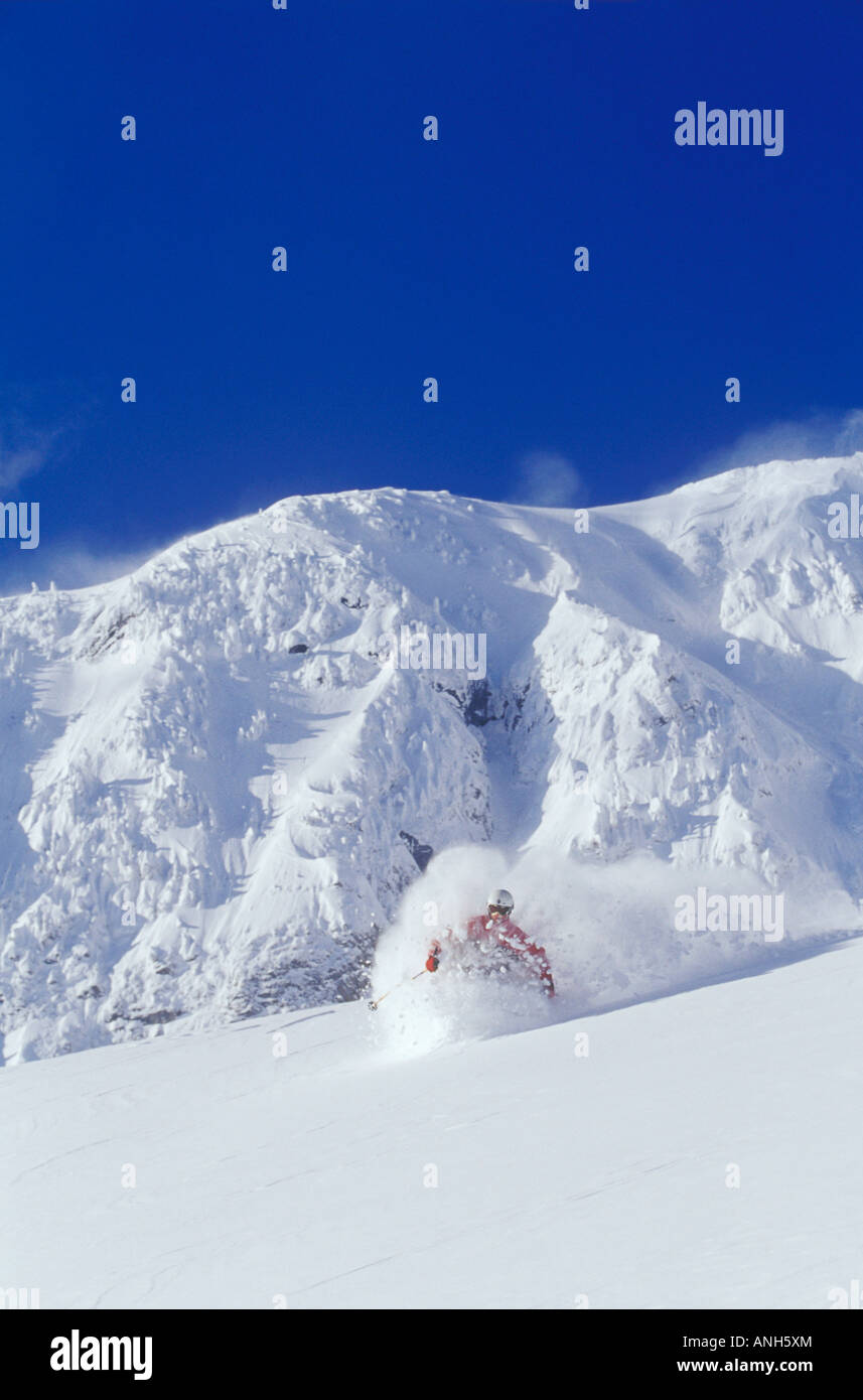 Skiing deep powder at Fernie Alpine Resort, British Columbia, Canada ...
