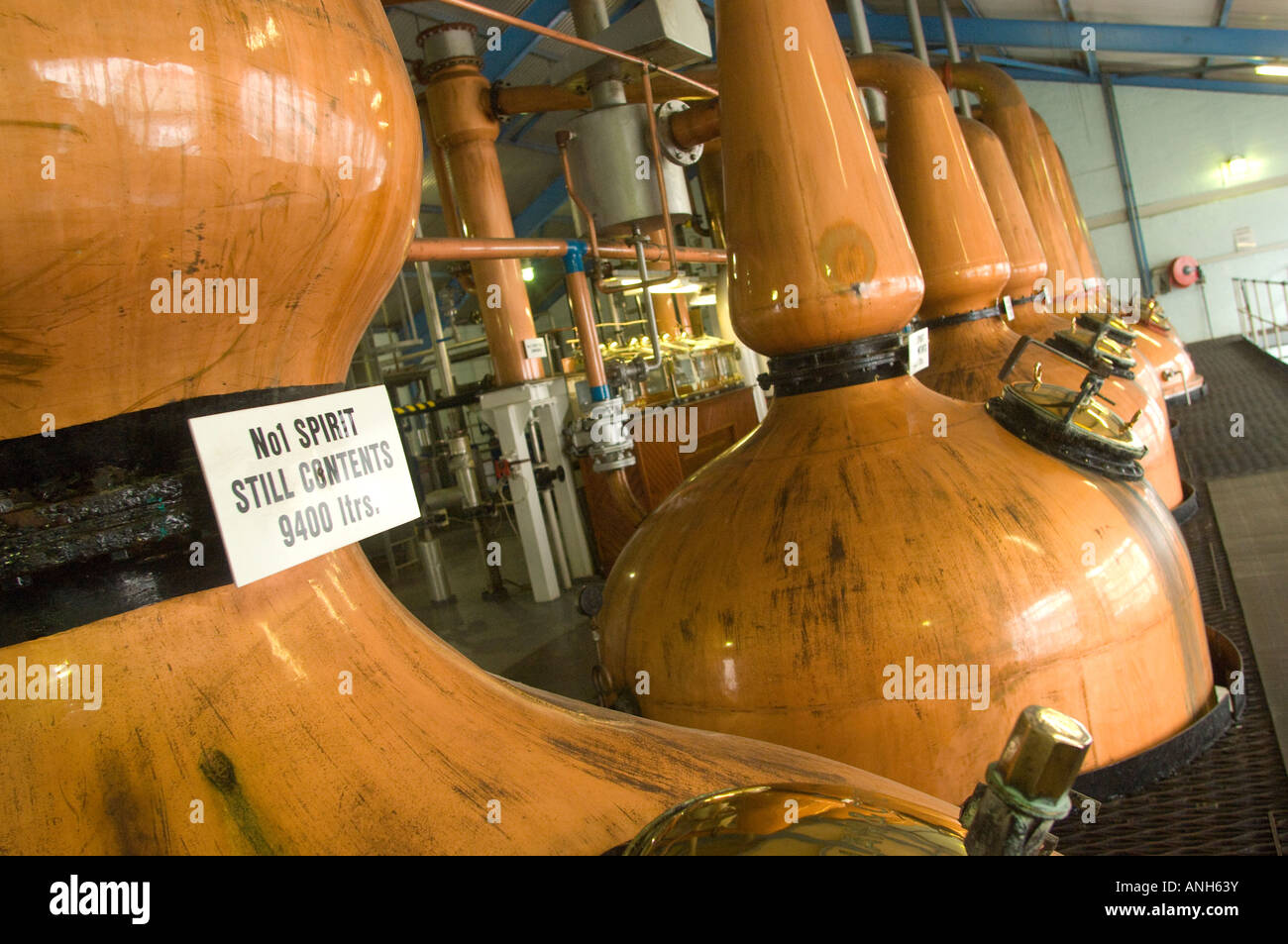 The distillation room Laphroaig Distillery Islay Scotland Large spirit ...