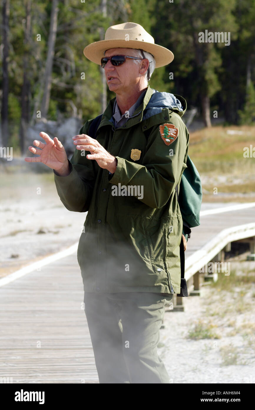 National Park Ranger Gives a Tour of Upper Geyser Basin, Yellowstone ...