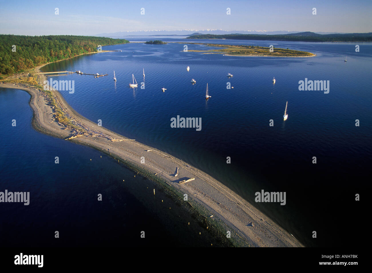 Aerial of Sidney Spit, Vancouver Island, British Columbia, Canada Stock ...