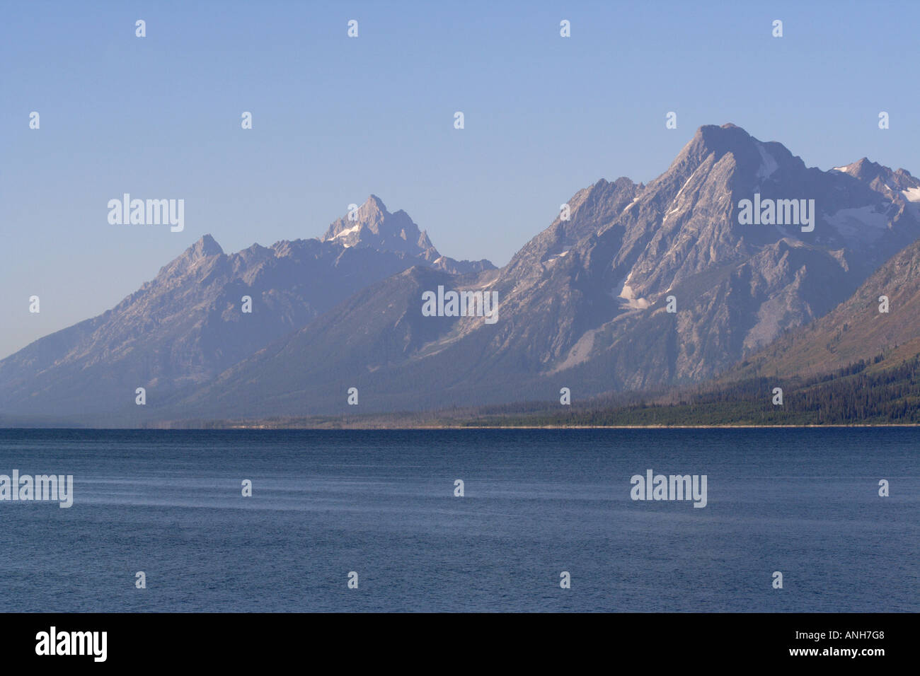 Jackson Lake and Grand Tetons Mountains Stock Photo - Alamy