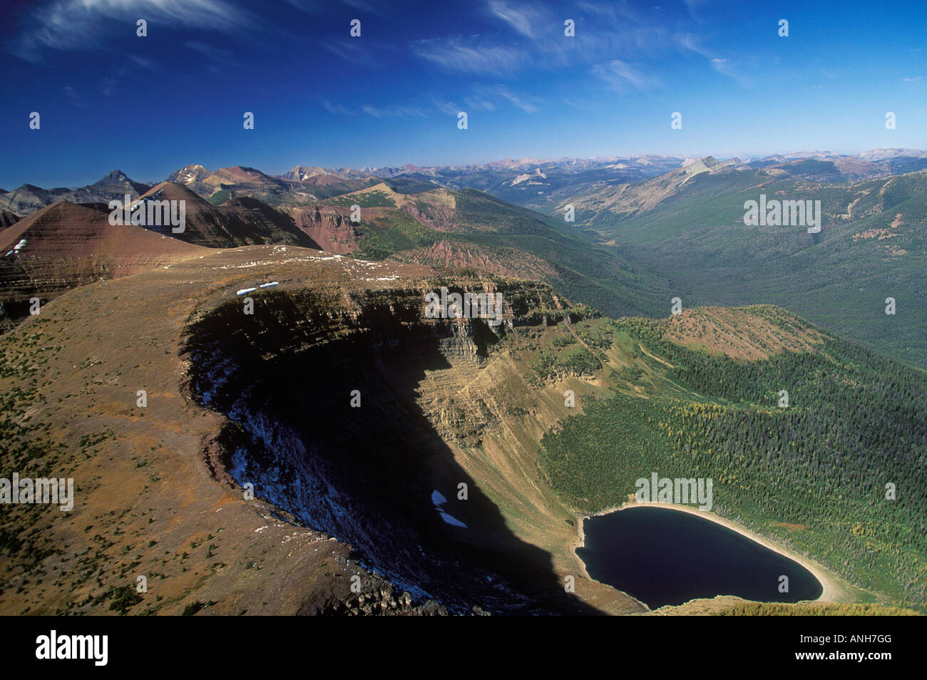 Aerial view of Akamina-kishinena Provincial Parks, British Columbia ...