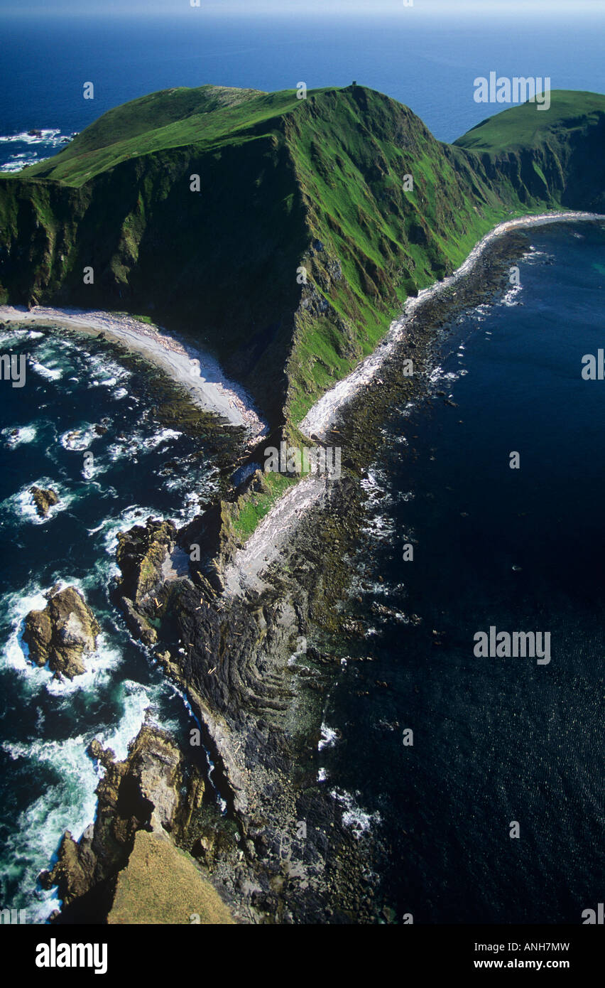 Aerial view of Triangle Island Ecological Reserve, British Columbia ...