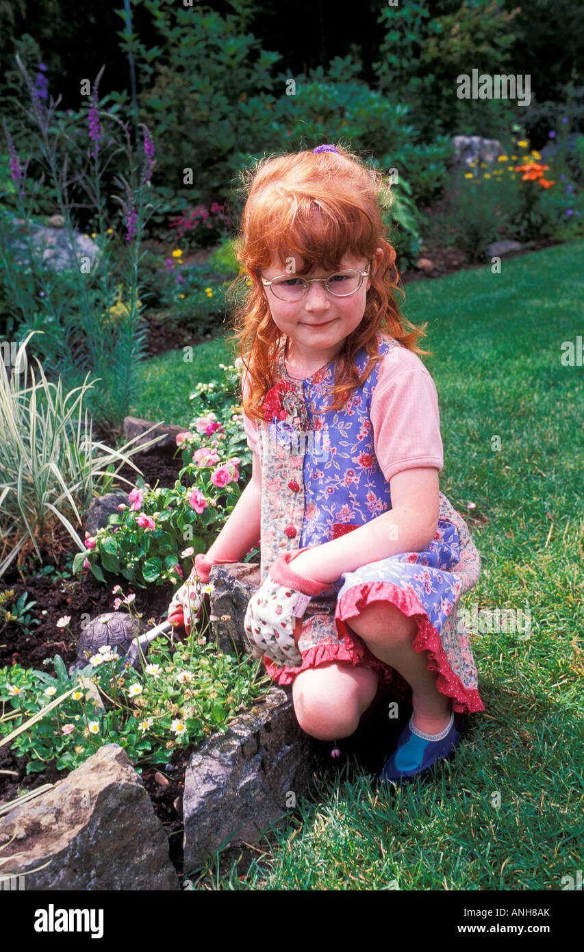 A young girl in the garden, British Columbia, Canada Stock Photo - Alamy