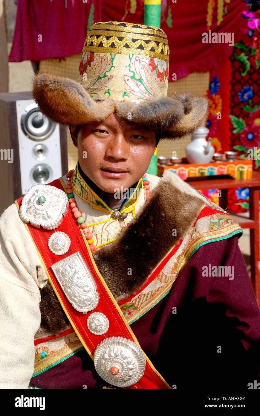 Tibetan wedding party ,this is groom Stock Photo - Alamy