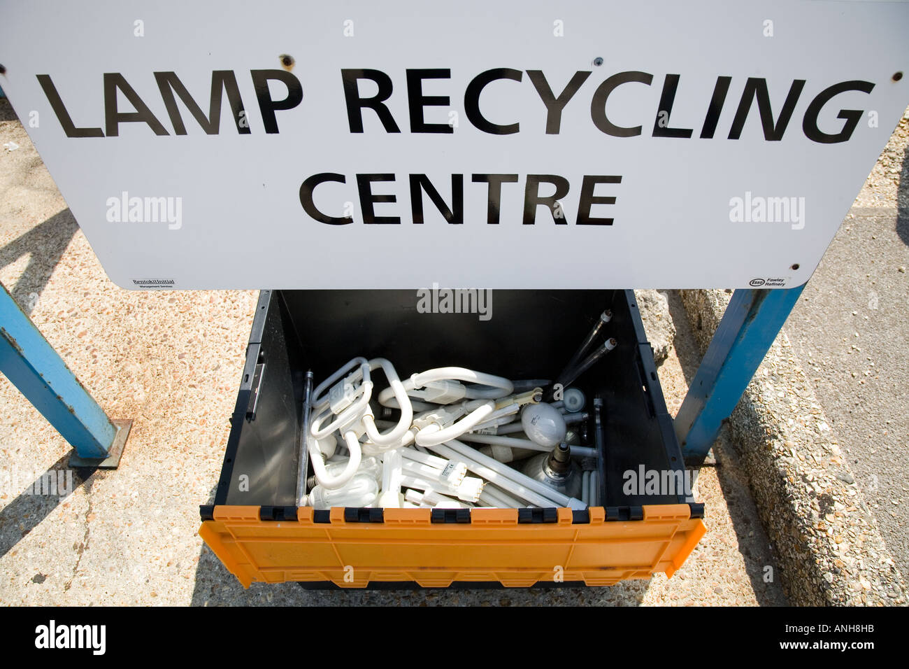 Electric Lamp recycling centre bin Stock Photo - Alamy