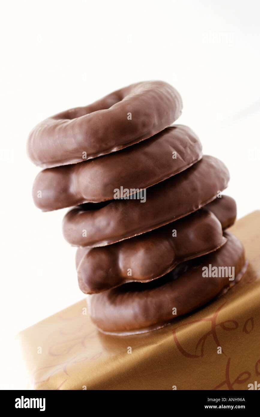 Chocolate covered gingerbread cakes Stock Photo - Alamy