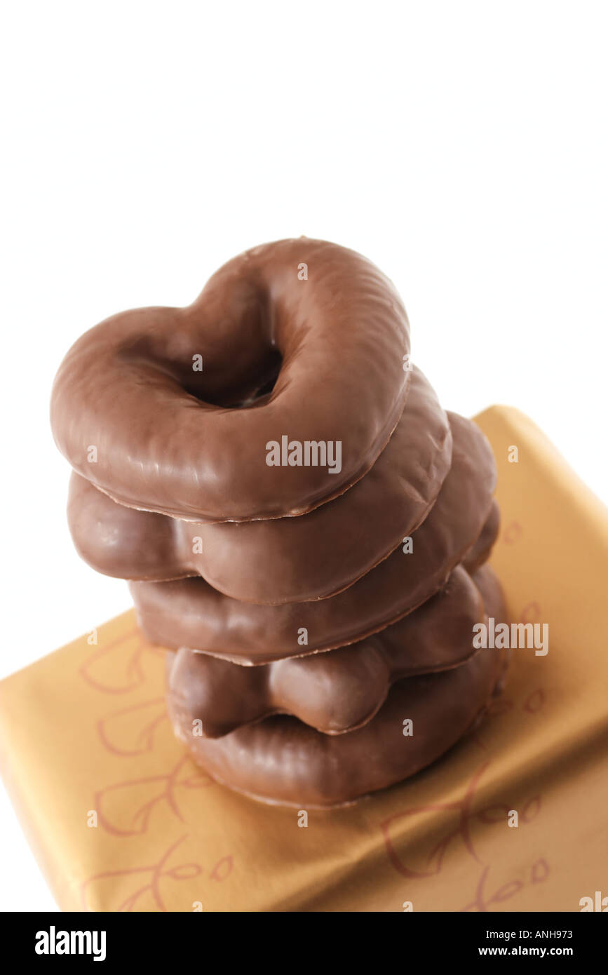 Chocolate covered gingerbread cakes Stock Photo - Alamy