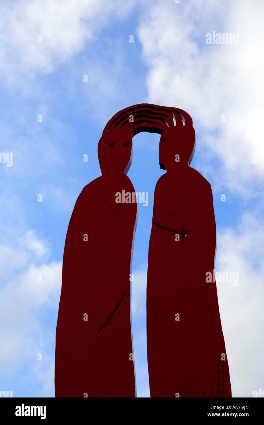 red unity together sculpture modern art rinteln germany deutschland ...