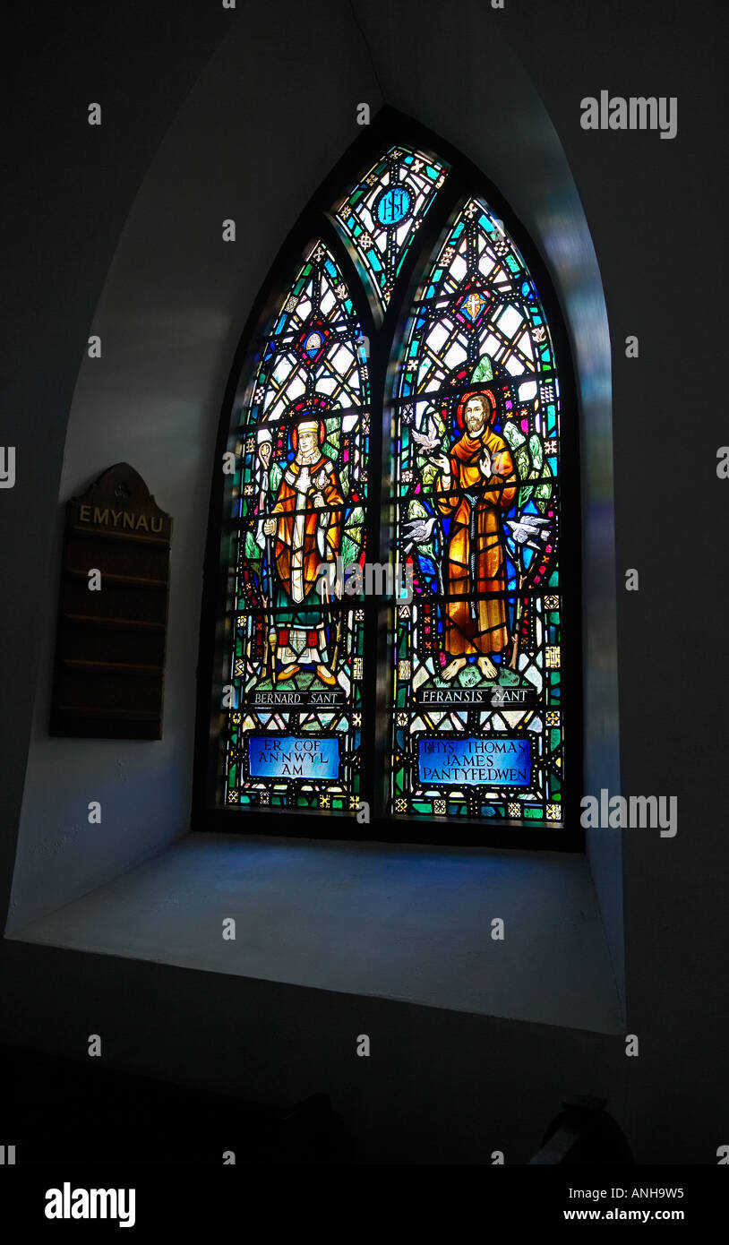 Stained Glass Window in Strata Florida Church Stock Photo - Alamy