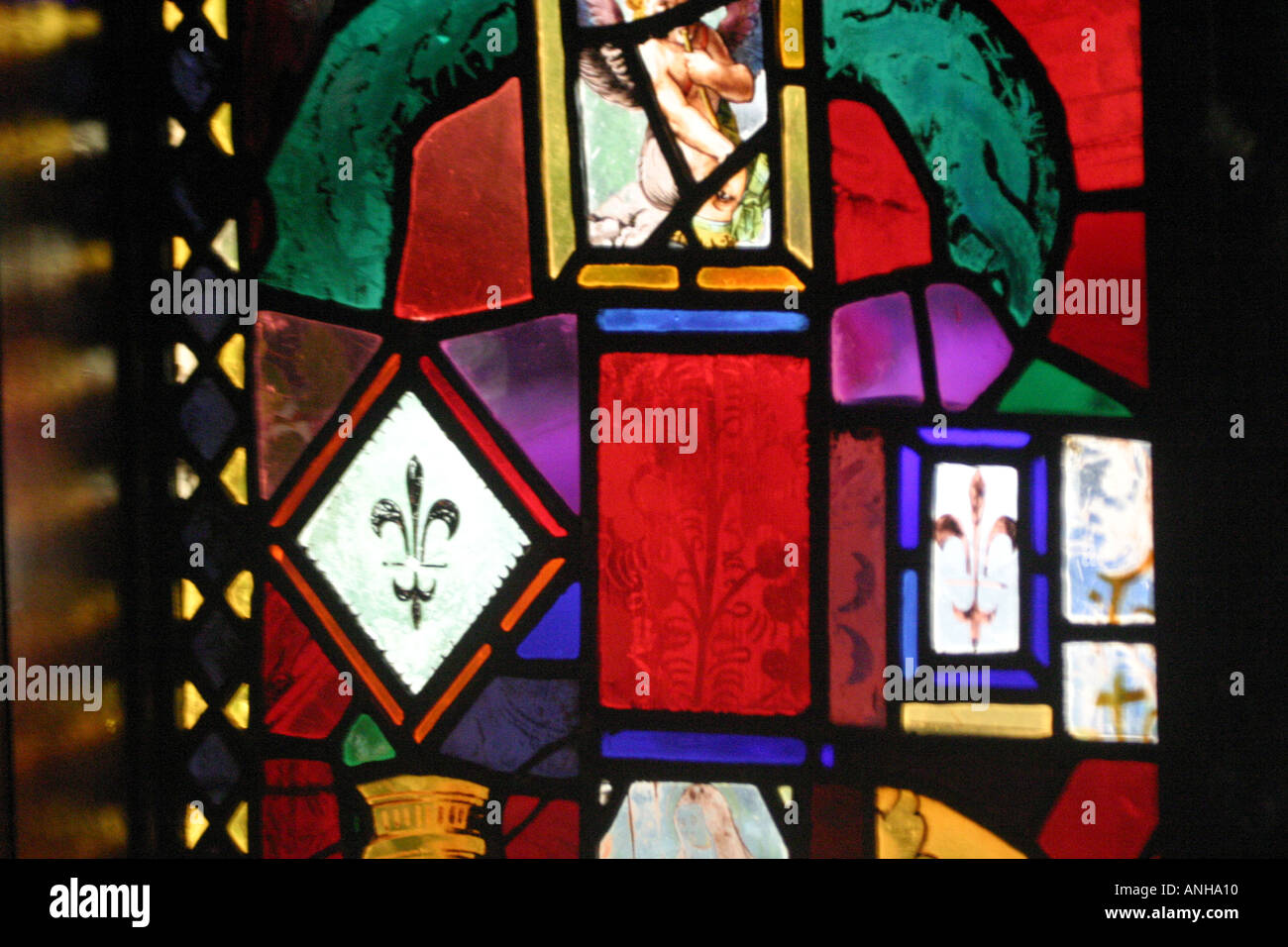 Small stained glass window Stock Photo - Alamy