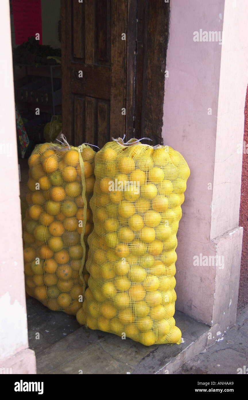 oranges in sacks Mexico Stock Photo - Alamy