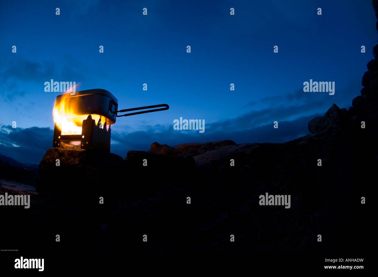 Outdoor camp cooking on a hexamine British Army stove Stock Photo - Alamy