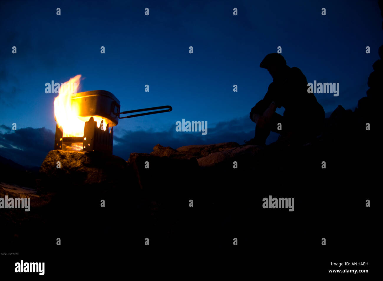 Outdoor camp cooking on a hexamine British Army stove Stock Photo - Alamy