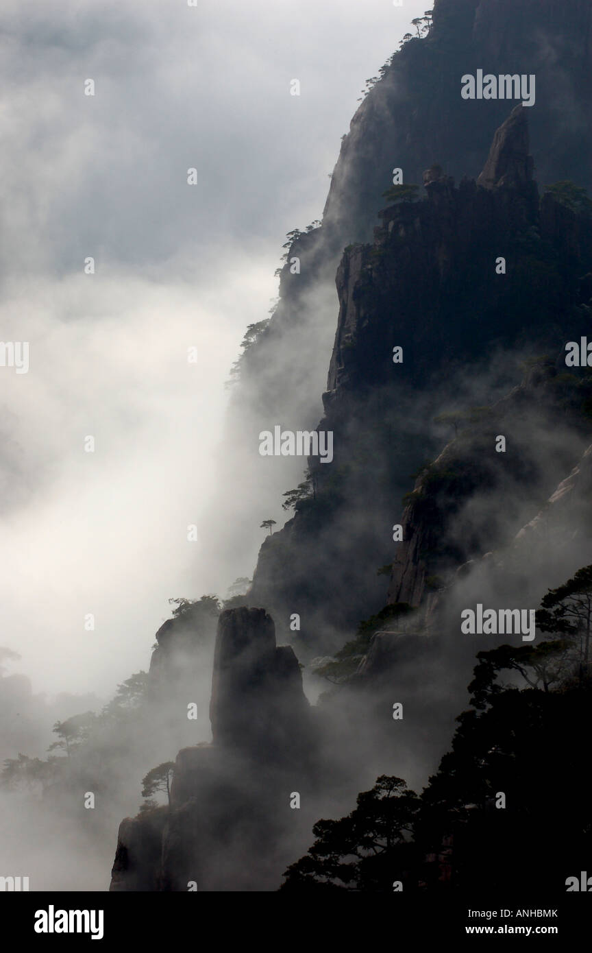 morning sun rise sea of clouds in Huang Shan Anhui ,China Stock Photo ...