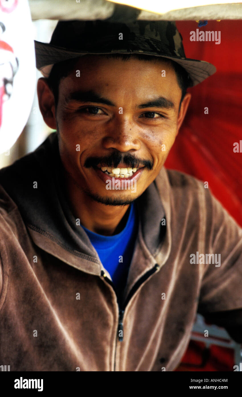 becak driver, bandung, indonesia Stock Photo - Alamy