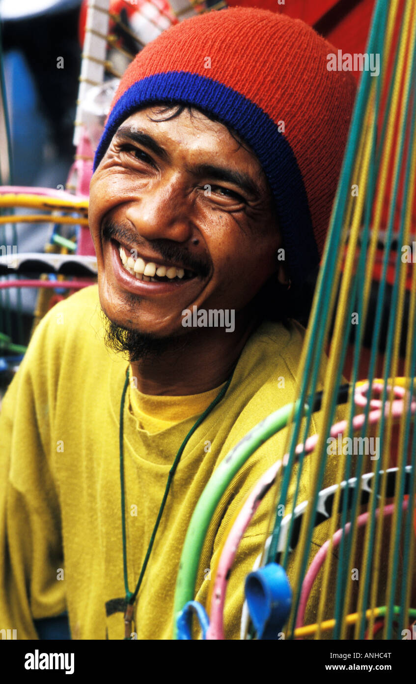 becak driver, bandung, indonesia Stock Photo - Alamy