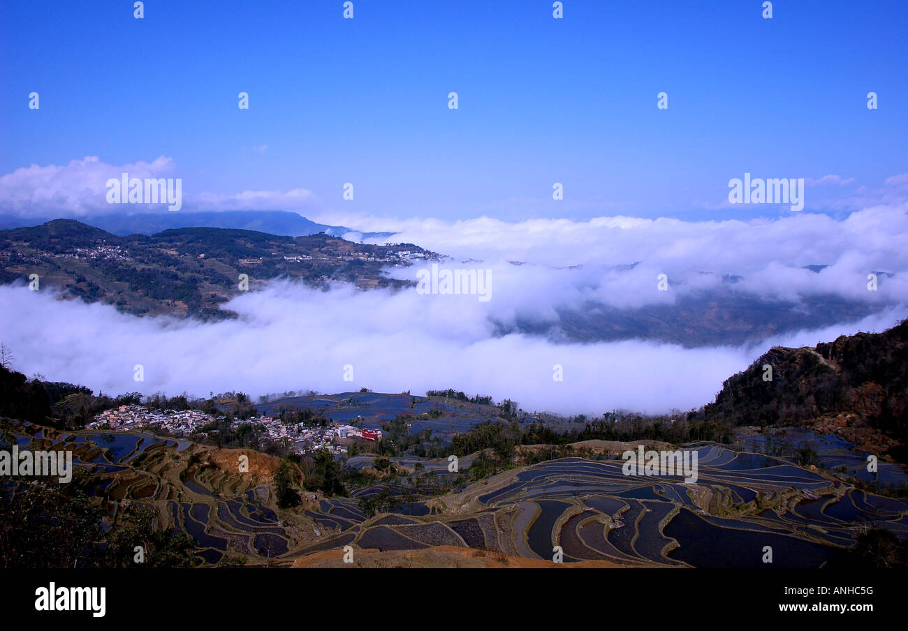 rise terrace in China Yunnan Yunyang Stock Photo - Alamy