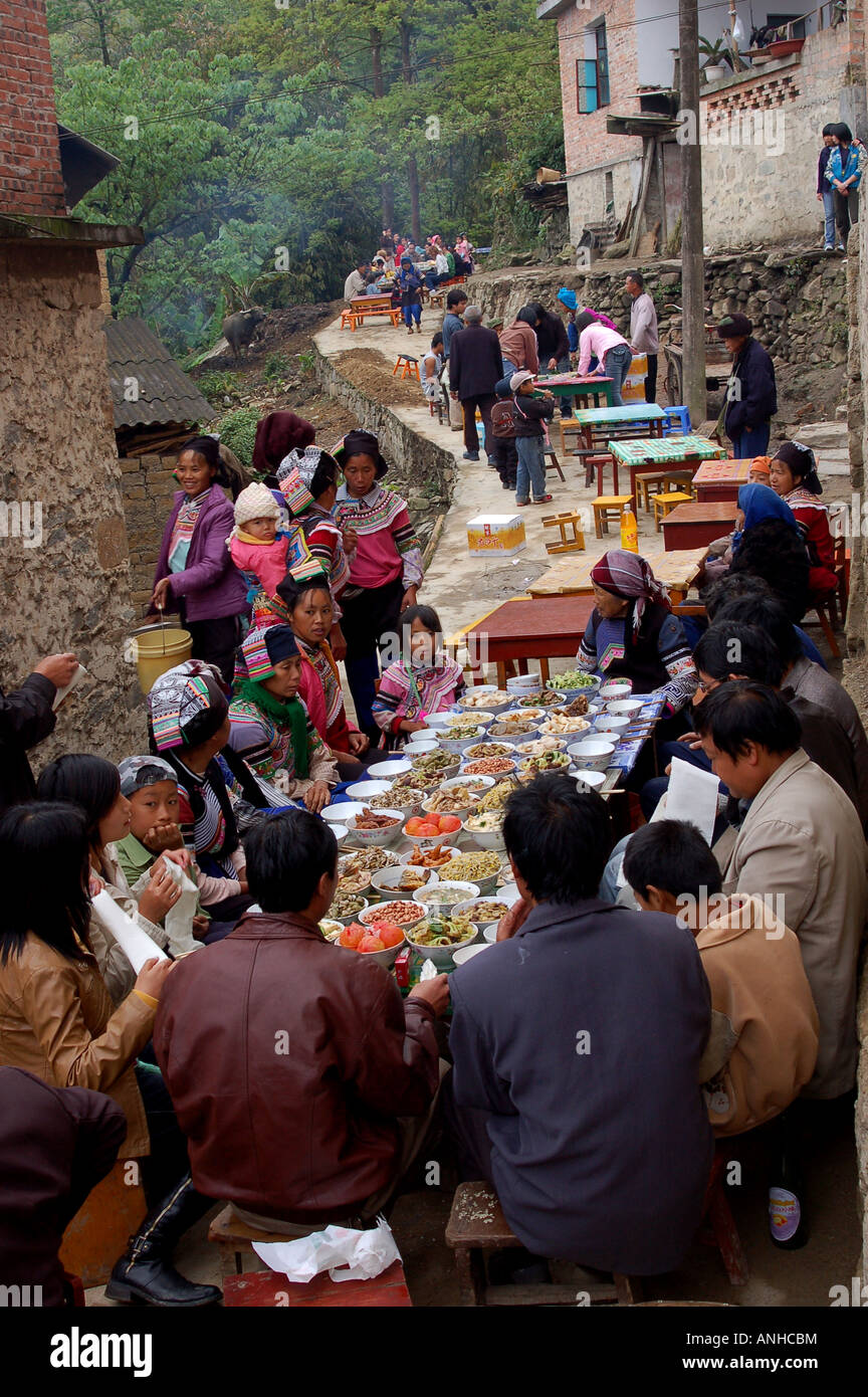 Hani minority traditional festival long street hi-res stock photography ...