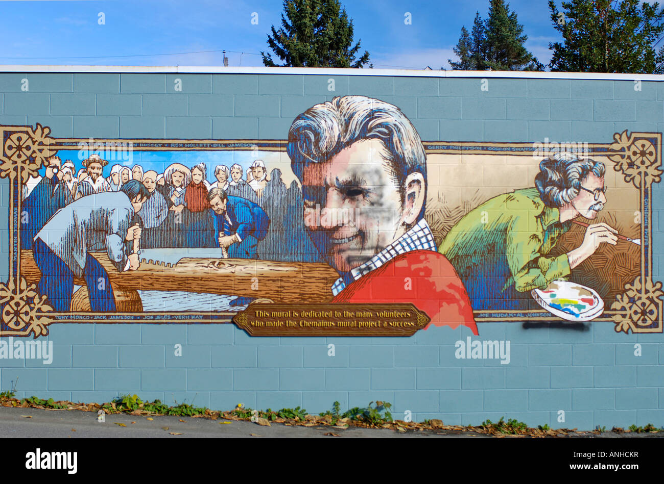 Chemainus Town Outdoor Wall Murals British Columbia Canada Stock Photo ...