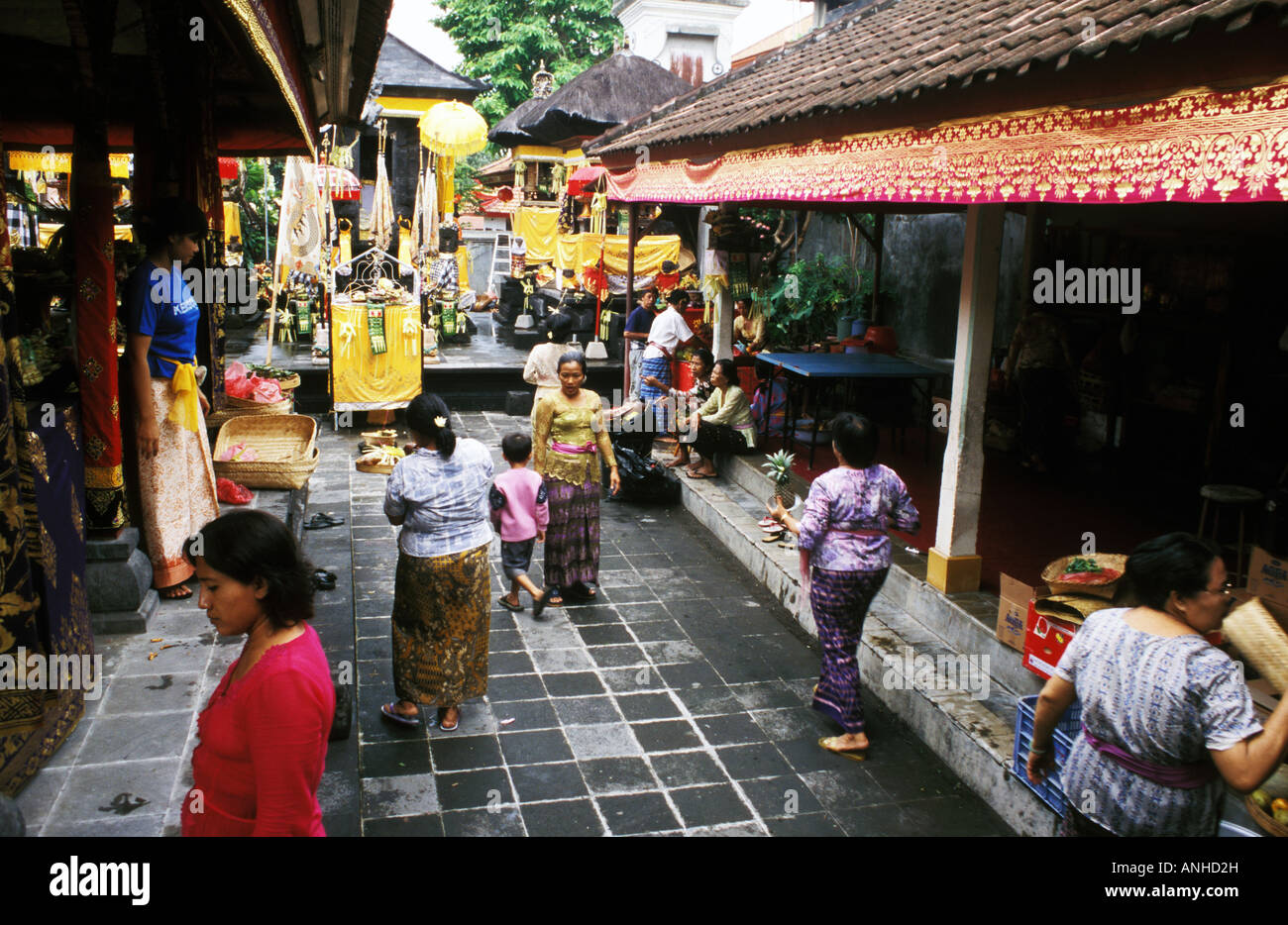 temple offering scene, kuta, bali, indonesia Stock Photo - Alamy