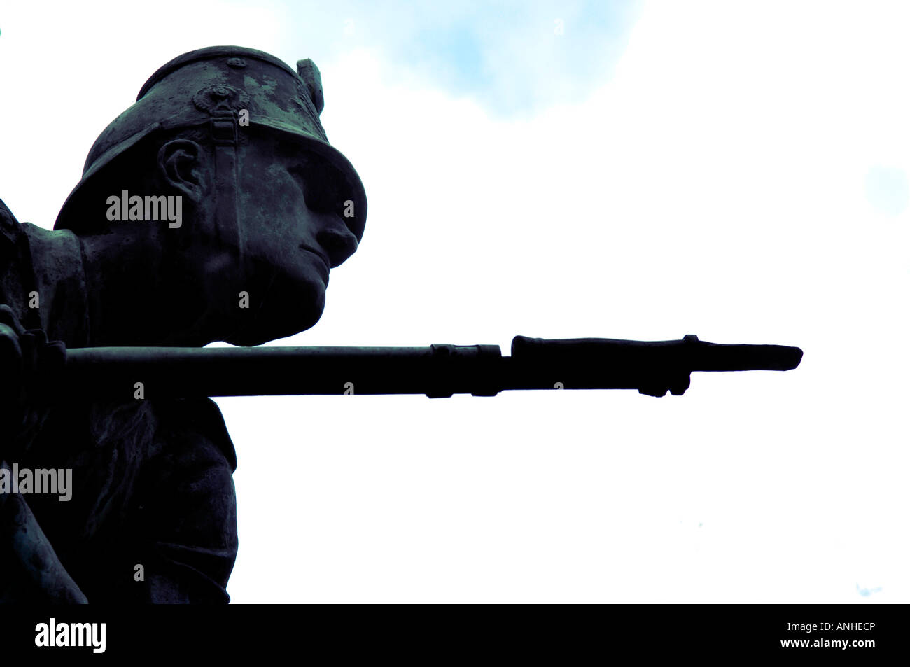 old fashioned german soldier statue sculpture rifleman rifle gun barrel ...