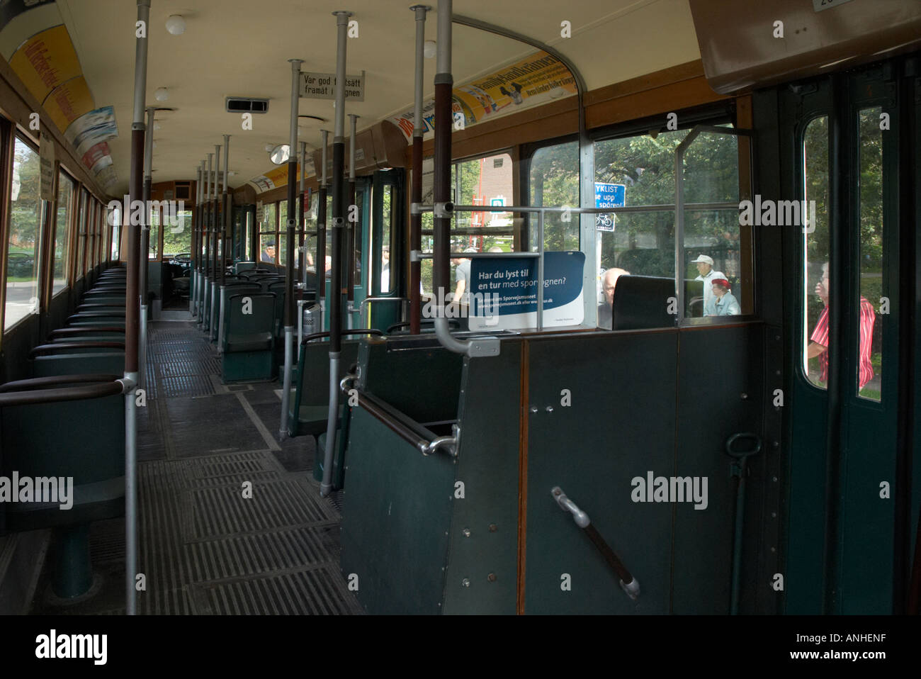Interior from old tram Stock Photo - Alamy