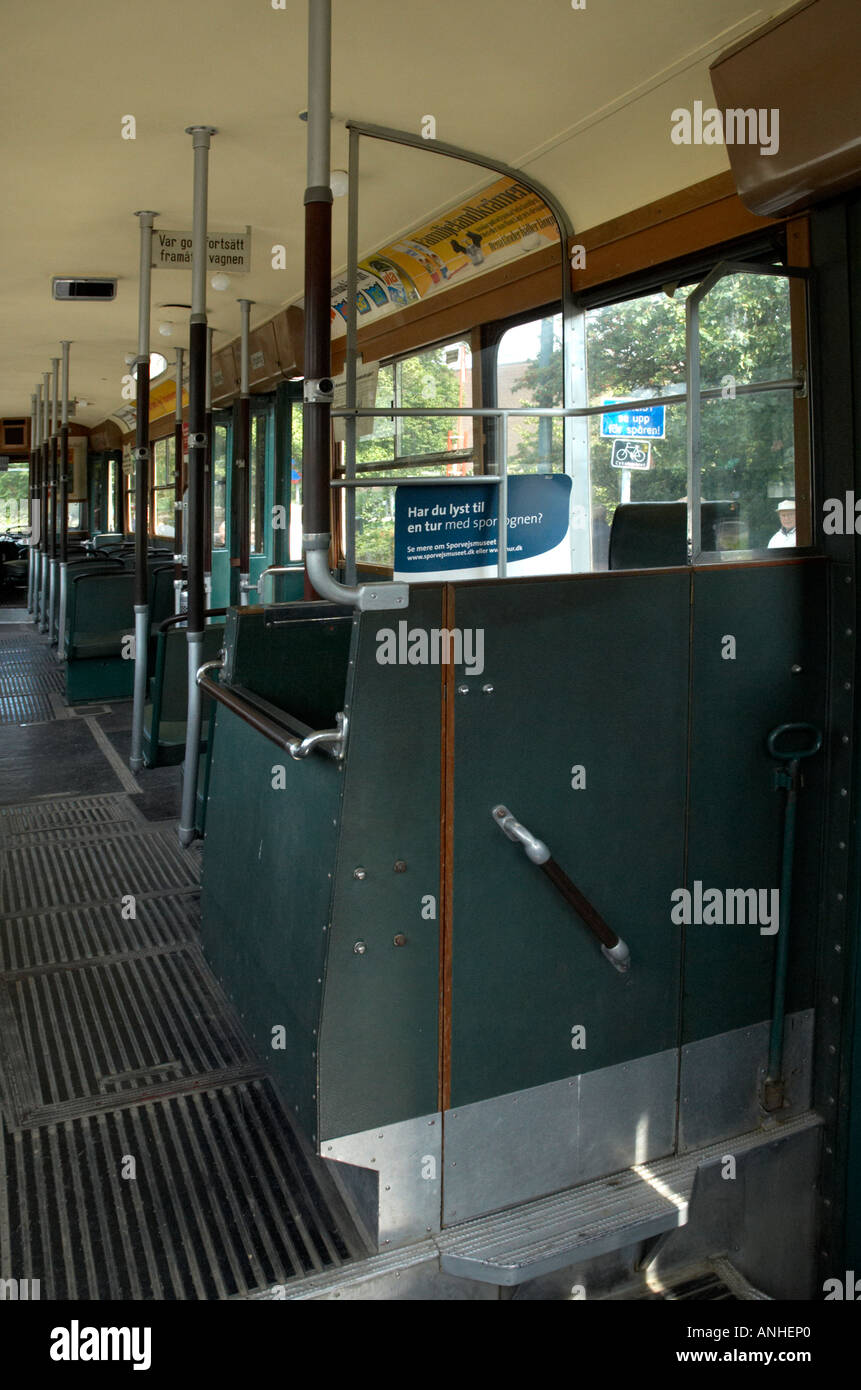 Interior from old tram Stock Photo - Alamy