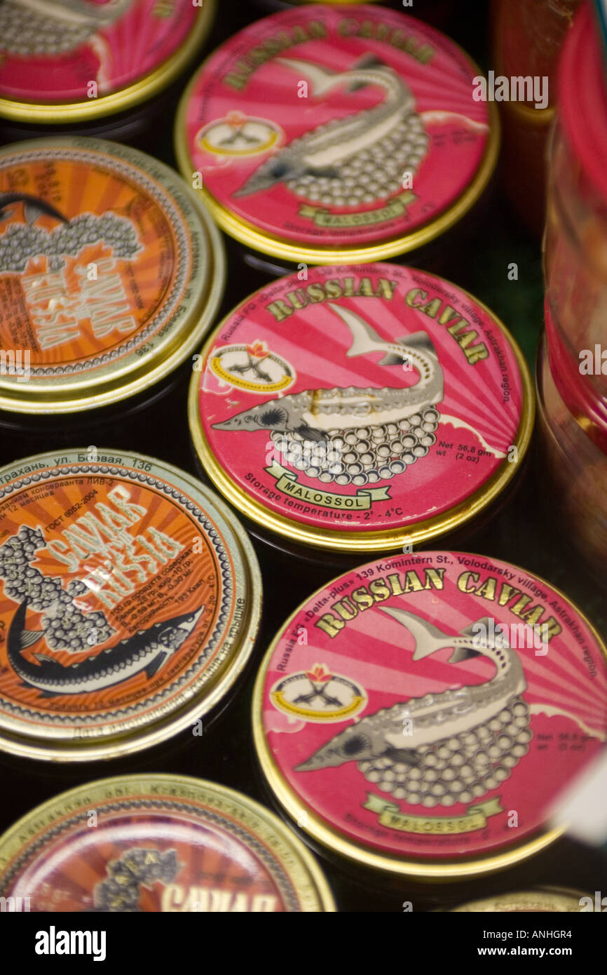 Caviar Display at Yesileyevsky Store St Petersburg Stock Photo - Alamy