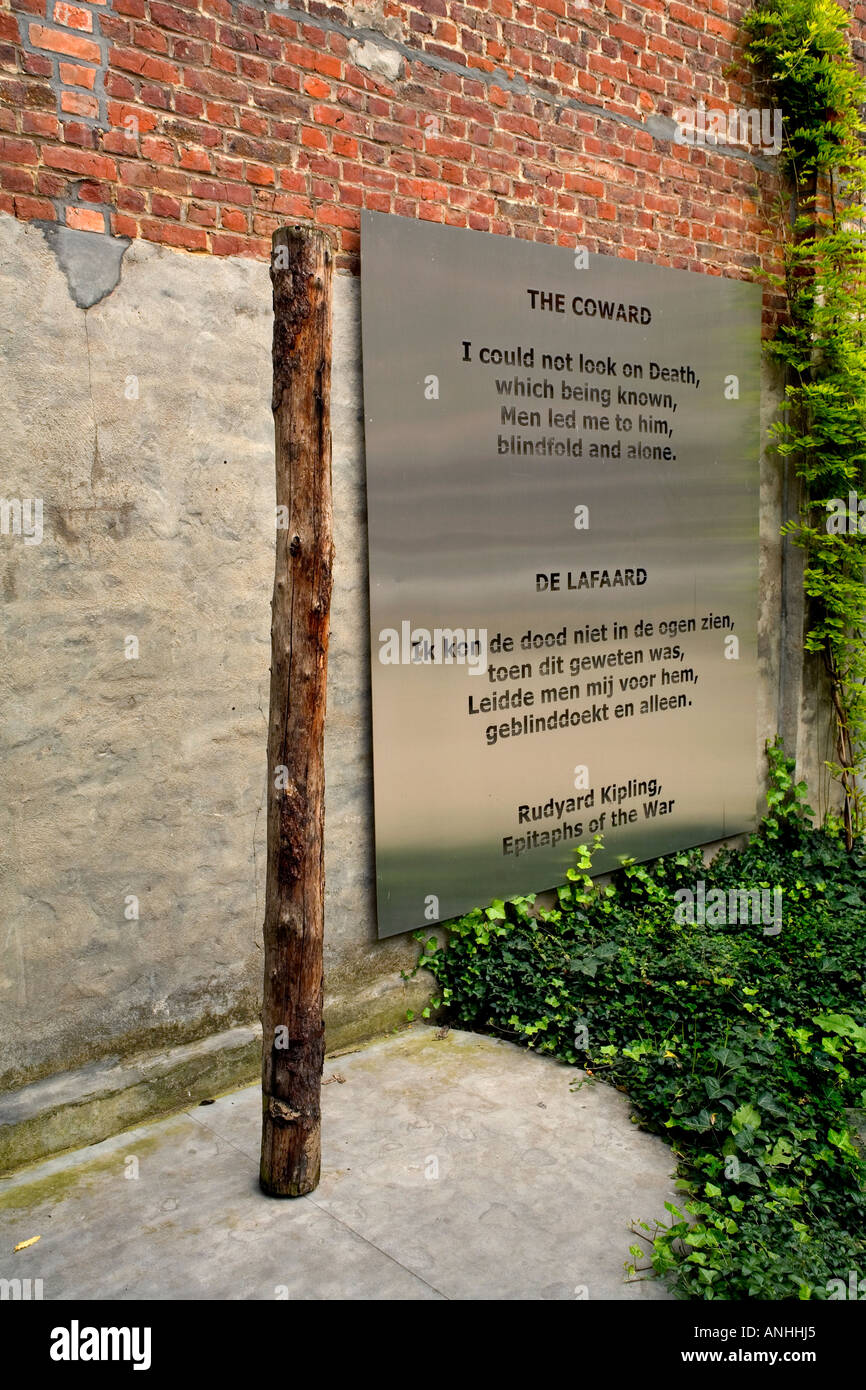Execution Post at Poperinge Town Hall in Belgium where British soldiers ...