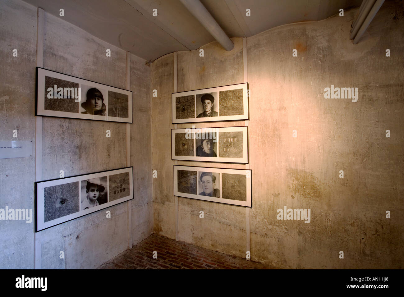Prisoners cell at Poperinge Town Hall in Belgium where British soldiers ...