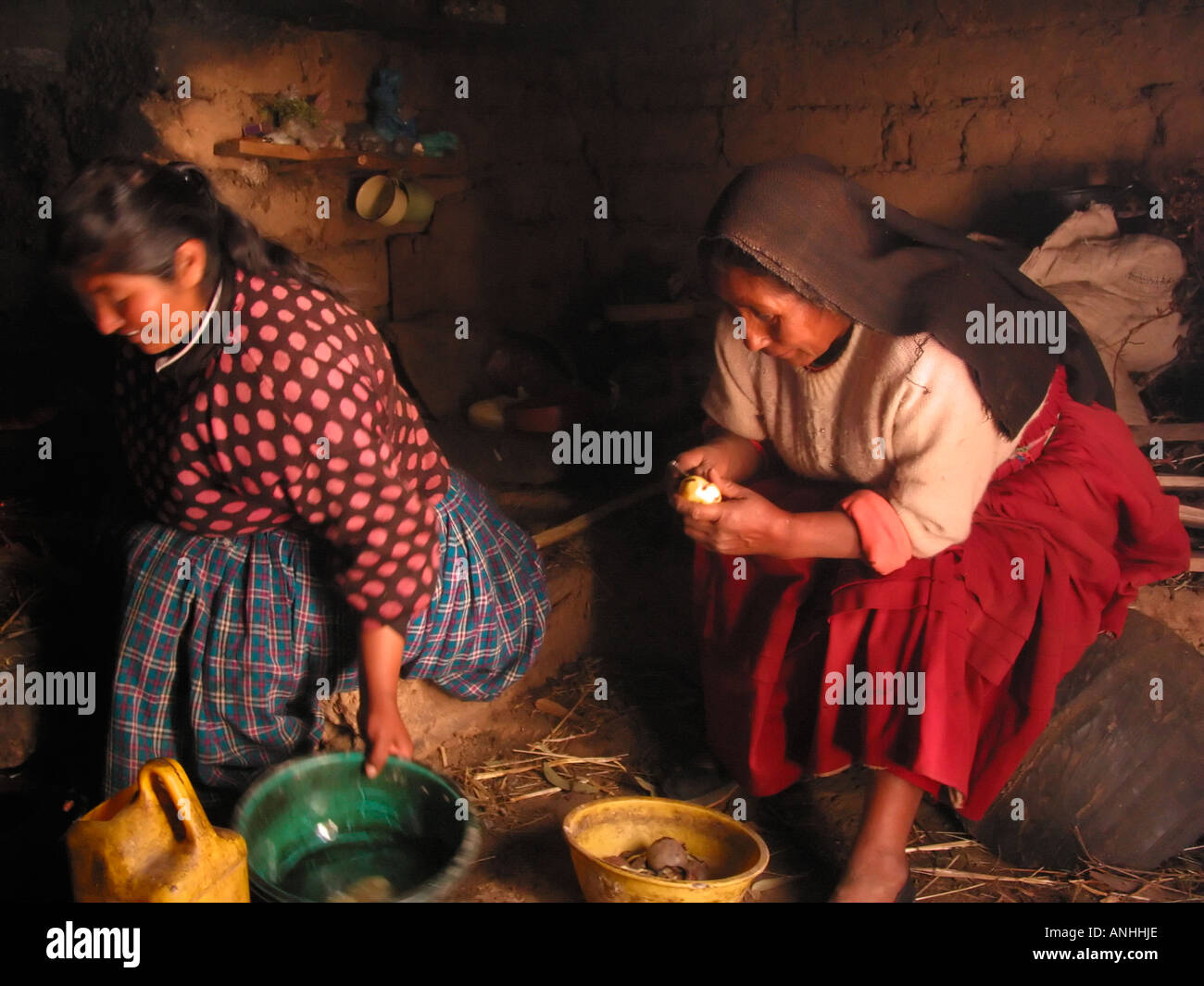 native woman cooking in kitchen, peru Stock Photo - Alamy
