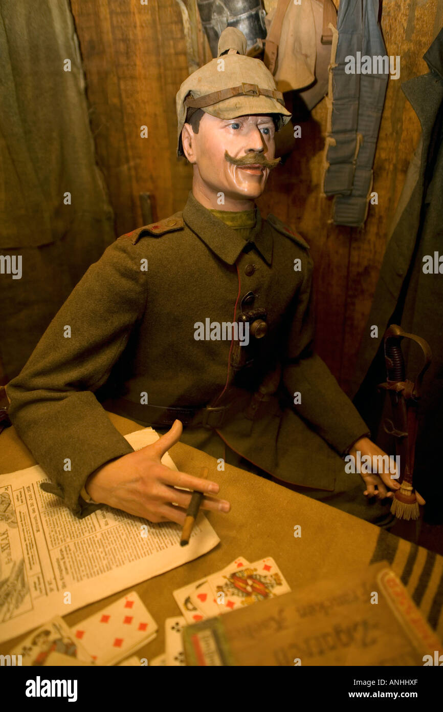 German soldier at the Hooge Crater WW1 Museum near Ypres Belgium Stock ...