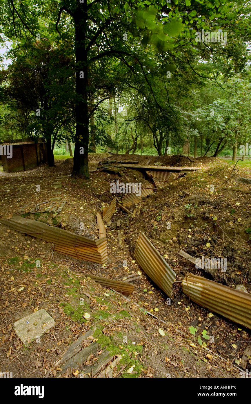 Old WW1 trenches by the Hooge Crater in the grounds of Hooge Chateau ...
