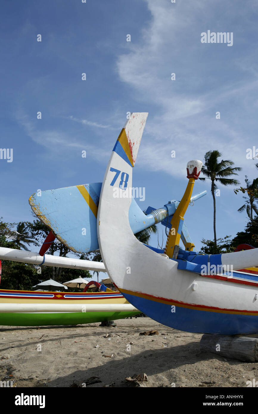 Bali, traditional boats in Sanur beach Stock Photo - Alamy