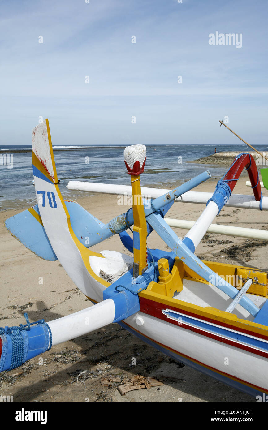Bali, traditional boats in Sanur beach Stock Photo - Alamy