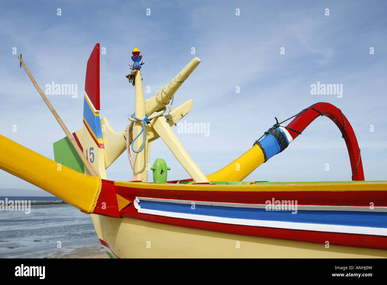 Bali, traditional boats in Sanur beach Stock Photo - Alamy