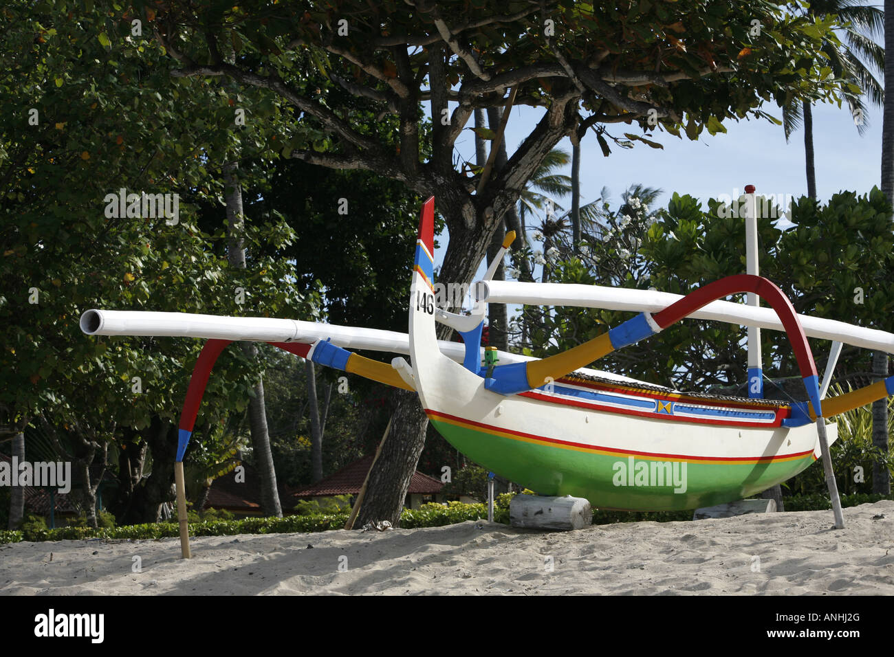 Bali, traditional boats in Sanur beach Stock Photo - Alamy