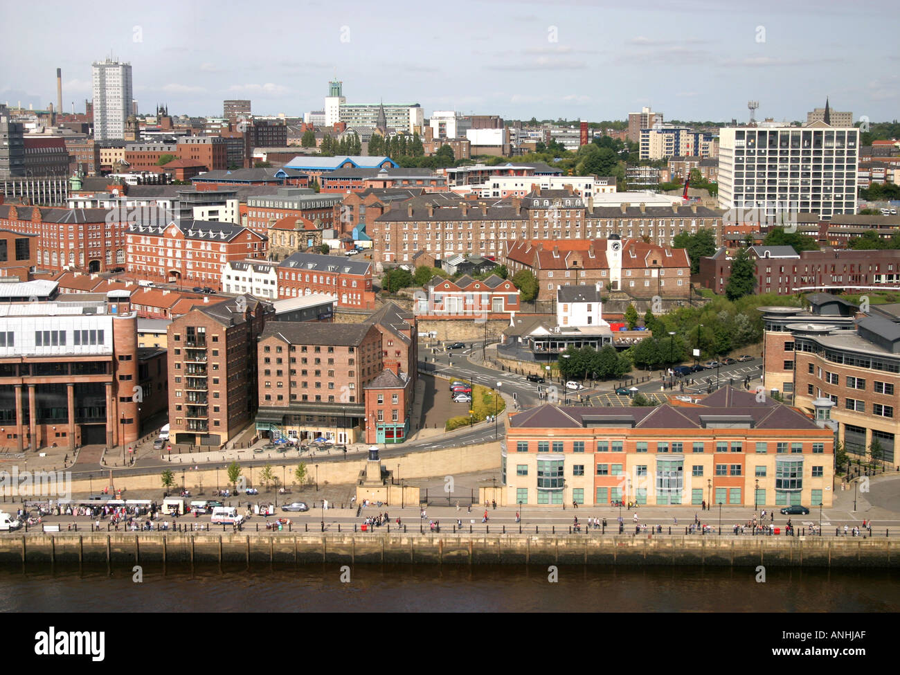 Quayside at Newcastle Upon Tyne in the North East of England United ...