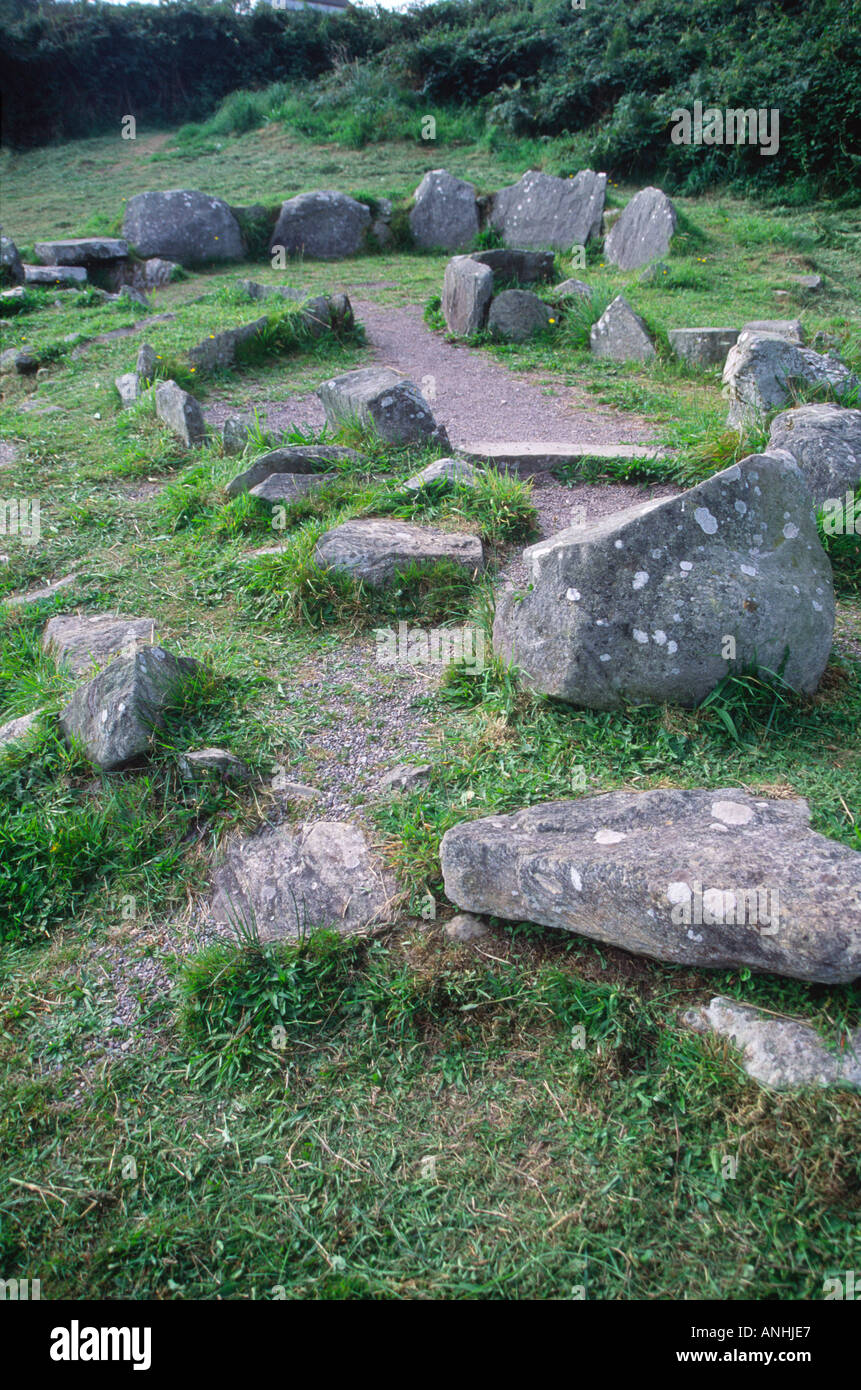 Prehistoric dwelling house Drombeg stone circle County Cork Ireland ...