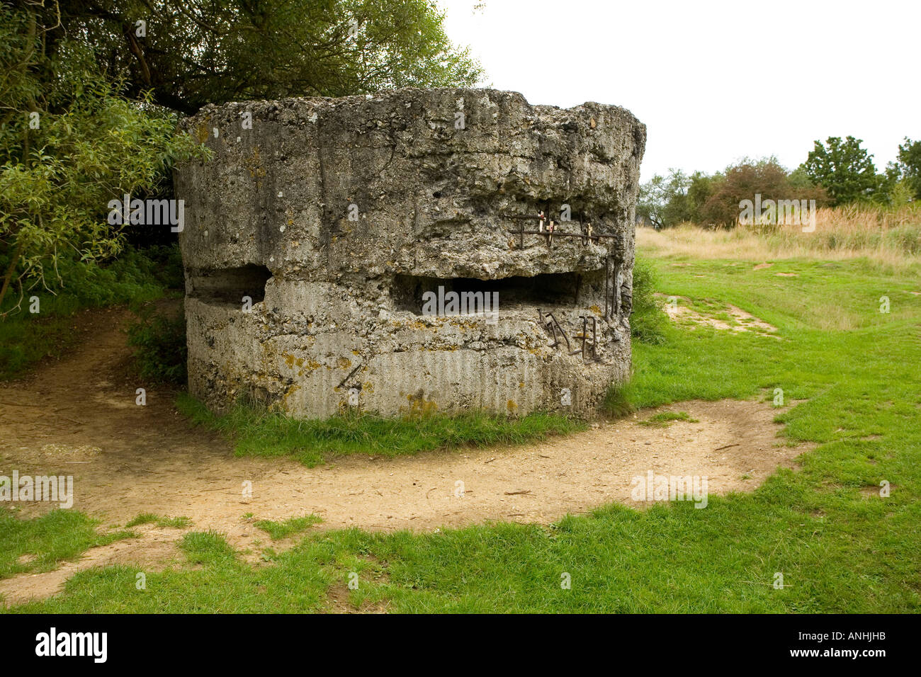 WW1 Concrete bunker on Hill 60 near Ypres Belgium Stock Photo - Alamy