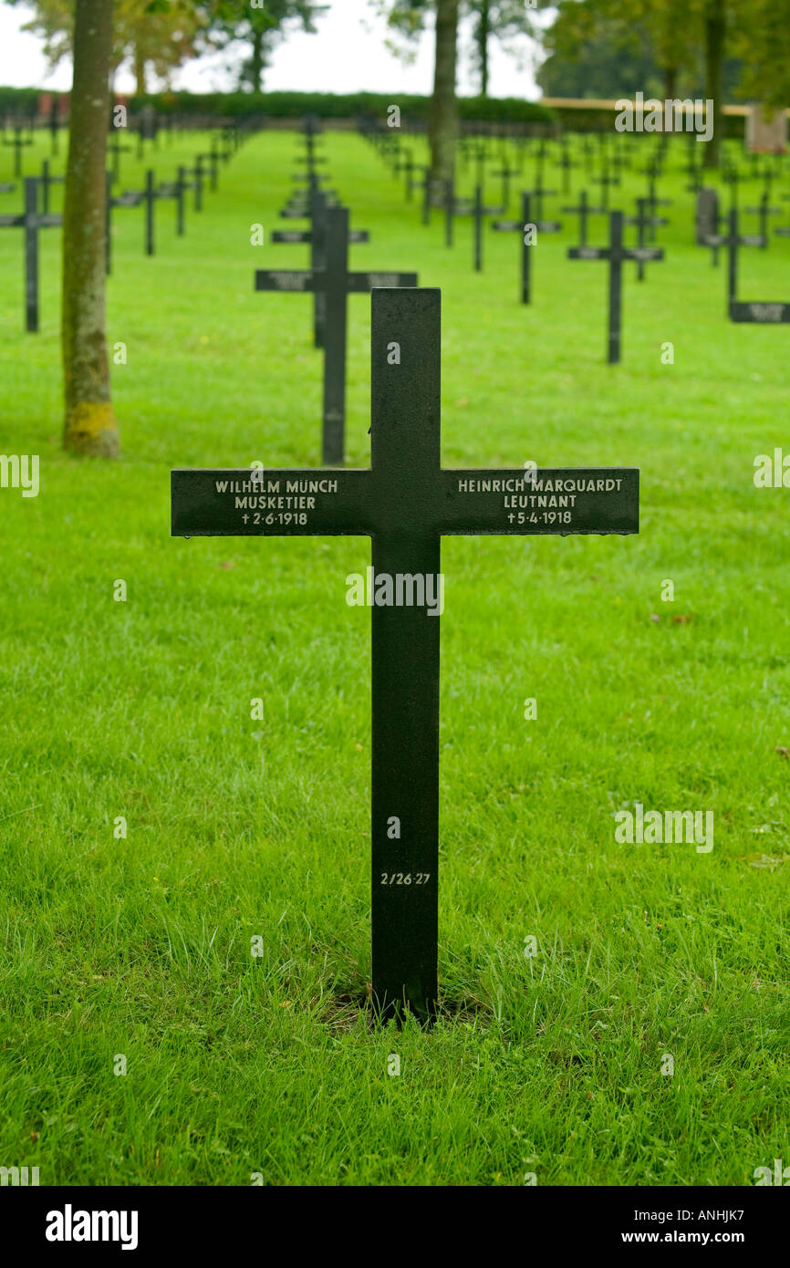 Fricourt WW1 German Cemetery in the Somme near Albert in France Stock ...